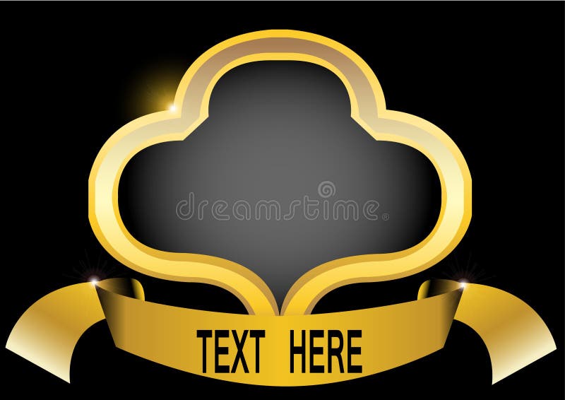 Empty Gold Glossy Metal Button Banner Stock Vector - Illustration of ...