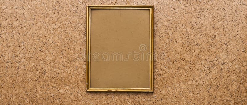 Empty Gold Picture Frame Hanging on Wall Stock Image - Image of classic ...