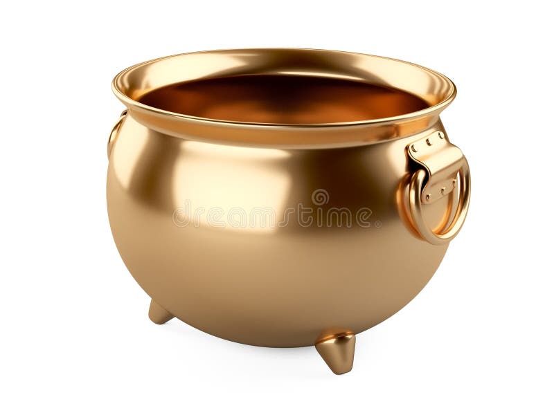 Empty gold pot. stock illustration. Illustration of kettle - 67656741