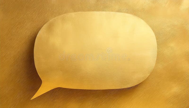 Empty Gold Speech Balloon on Luxury Background, Suitable for Adding ...