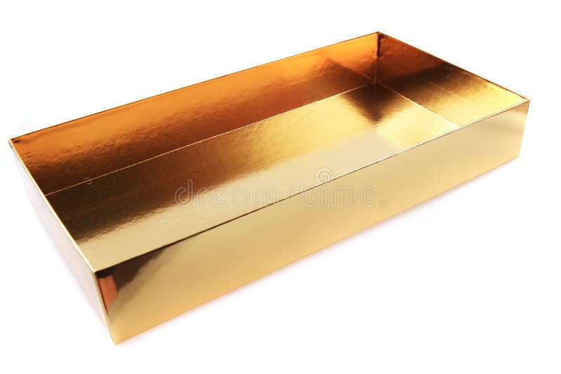 Empty golden box stock photo. Image of design, simple - 194367456
