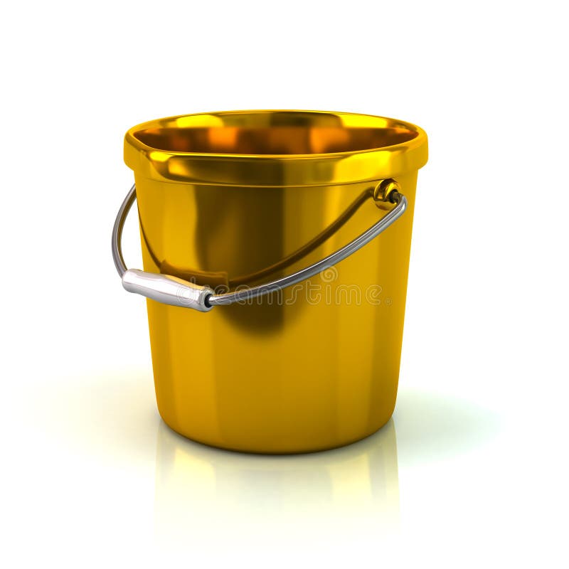Golden Bucket Pouring Cash stock illustration. Illustration of debt ...