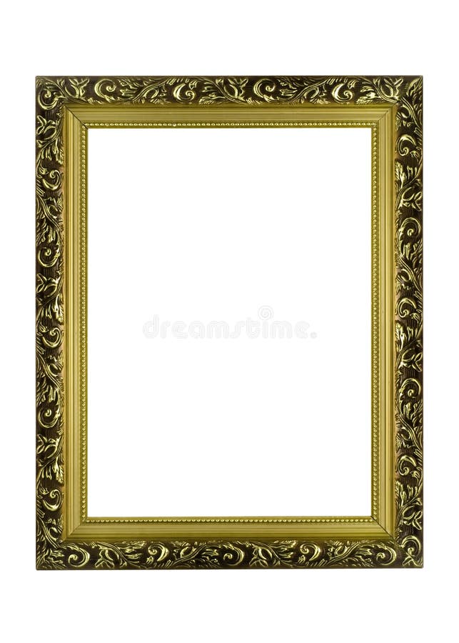 Empty Golden Frame for Picture or Portrait Stock Photo - Image of ...