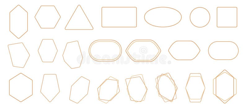 Empty Golden Line Minimalist Frame Realistic Stock Vector ...