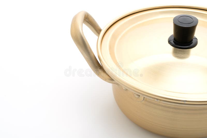 Empty Golden Pot in Korean Style Stock Photo - Image of copy, brown ...
