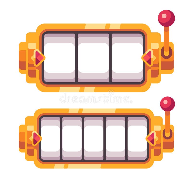 Empty Golden Slot Machine. Casino Flat Illustration Stock Vector ...