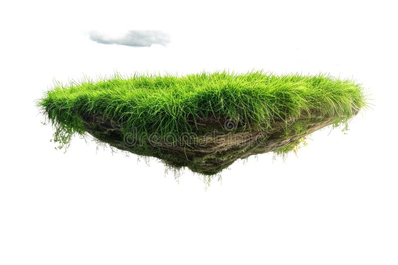 Floating Land Island with Medieval Castle with Towers, Vector Fairytale ...