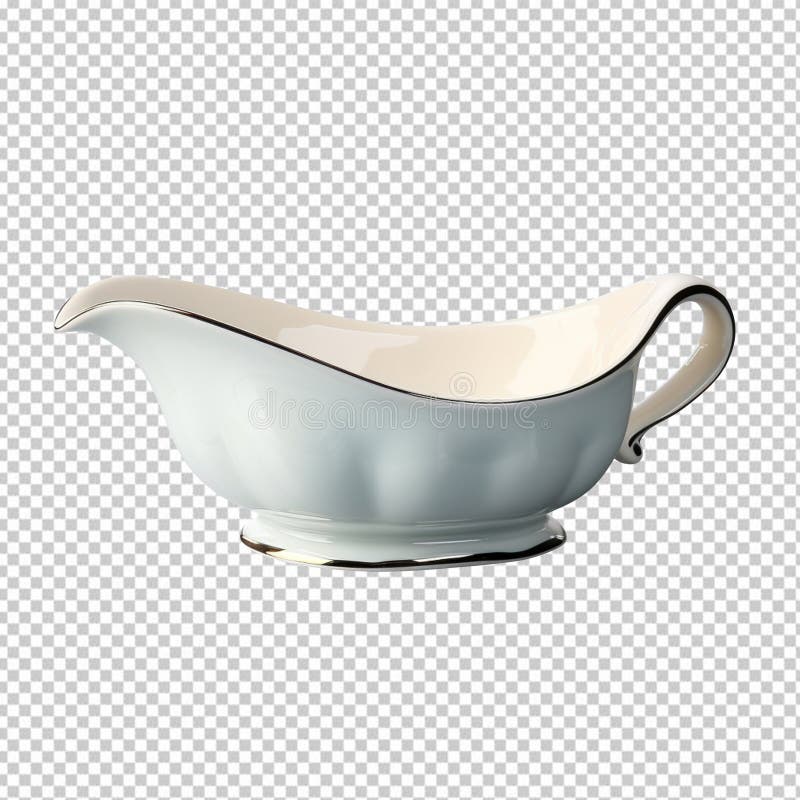 Empty Gravy Boat Isolated on Transparent Background Stock Illustration ...