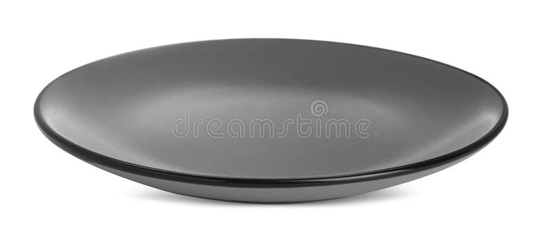 Empty Gray Ceramic Plate Isolated on White Stock Image - Image of ...