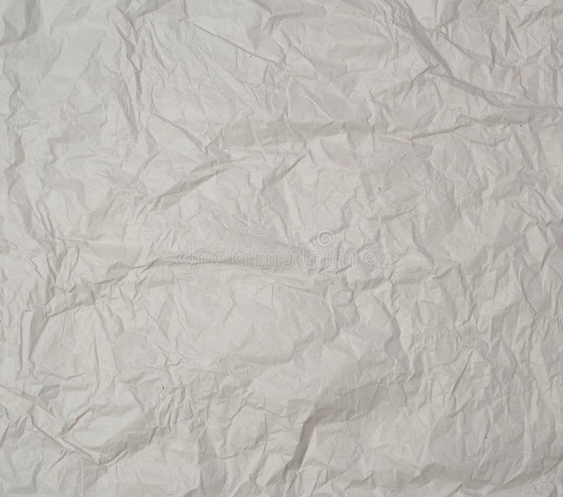 Empty Gray Crumpled Sheet of Paper, Full Frame Stock Photo - Image of ...