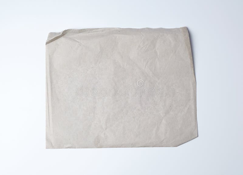Empty Gray Crumpled Sheet of Paper, Full Frame Stock Image - Image of ...