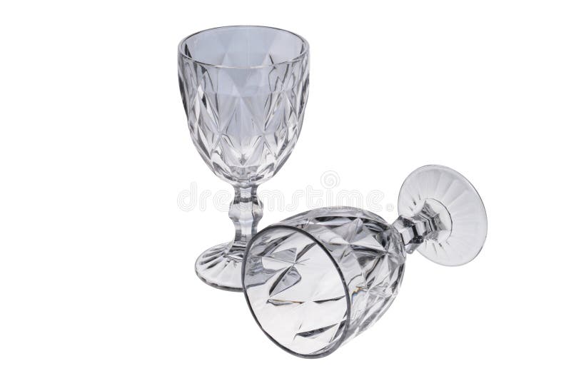 Empty Gray Crystal Glass Isolated on White Background Stock Photo ...