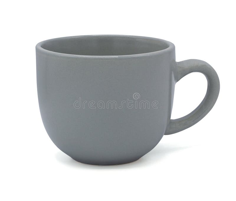 Empty Gray Cup Isolated on White Background with Clipping Path Stock ...