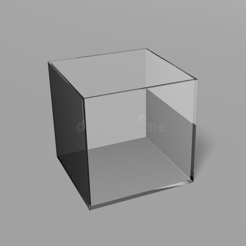 Empty gray glass box stock illustration. Illustration of shiny - 38977869
