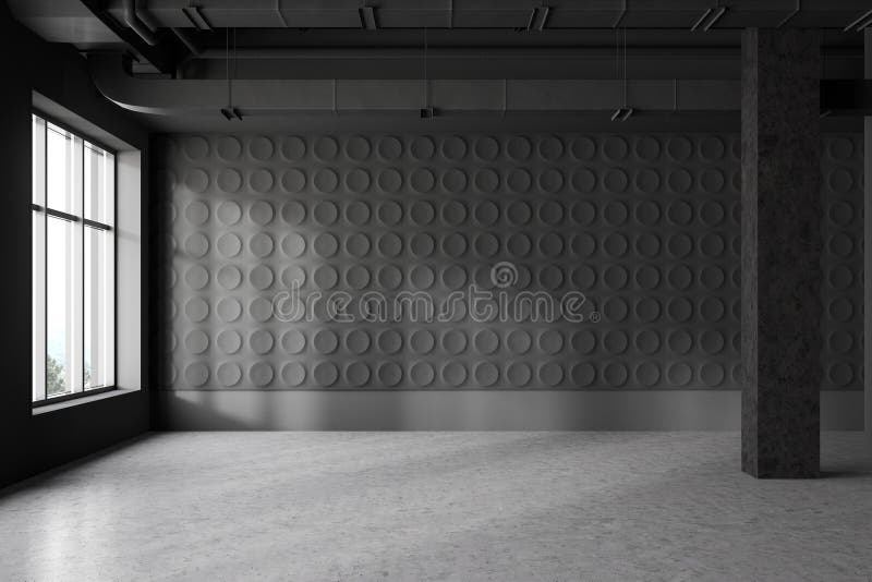 Empty Gray Industrial Style Office Interior Stock Illustration ...