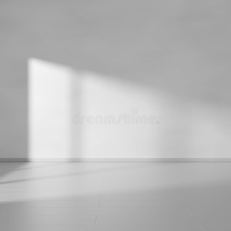 Empty Gray Minimalistic Room Interior. 3D Rendering Stock Illustration ...