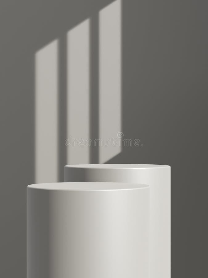 Empty Gray Podium or Pedestal Display on Gray Shadow Background Stock ...