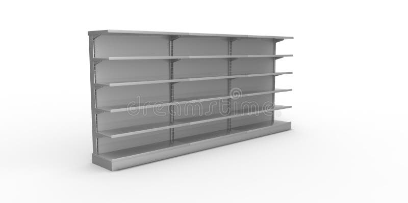 Empty Gray Retail Shelves on a Plain Background Stock Illustration ...