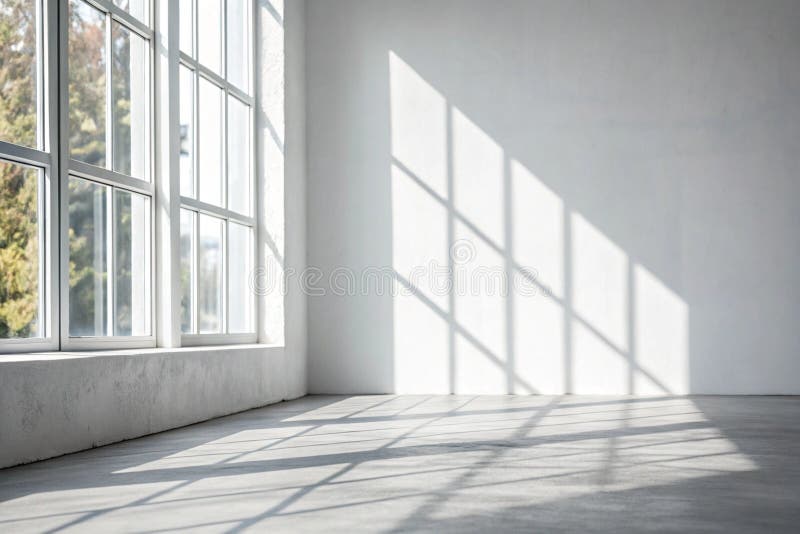 Empty Gray Room with Shadows for Product Display Stock Illustration ...