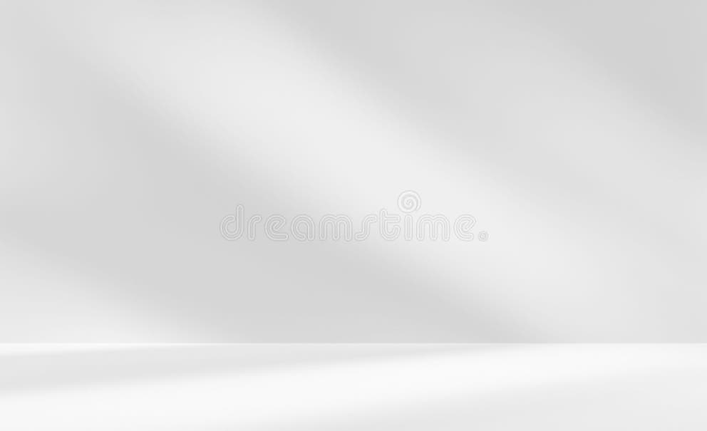 Empty Gray Room Studio with Shadow of Tree Leaves on the Wall and Floor ...