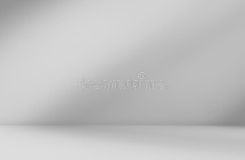 Empty Gray Room Studio with Shadow of Tree Leaves on the Wall and Floor ...