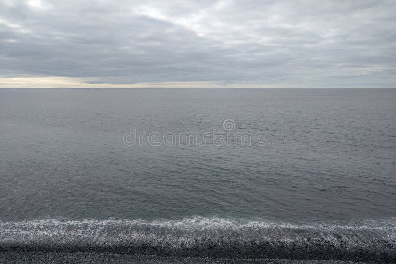 An Empty Gray Sky on a Cloudy Day at Sea or Ocean. Stock Image - Image ...