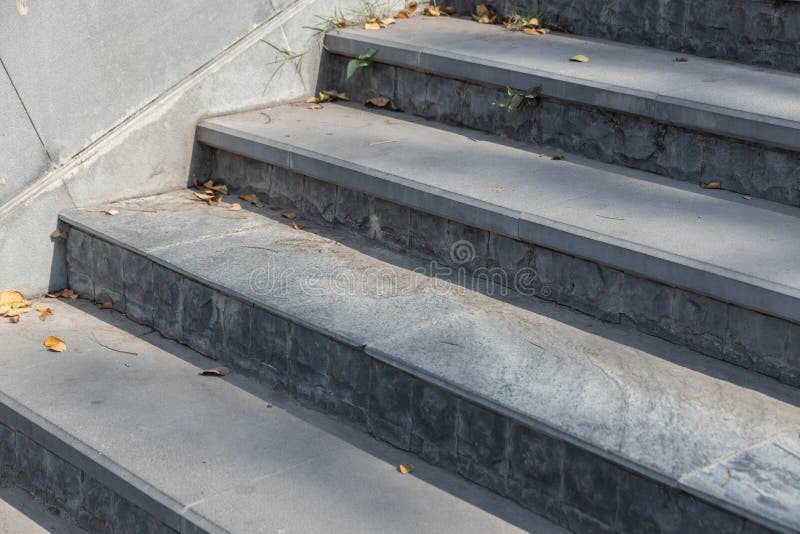 Empty Gray Steps Stair at Park Stock Image - Image of gray, cement ...