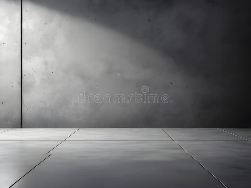 Empty Gray Wall Room Interiors Studio Concrete Backdrop Stock ...