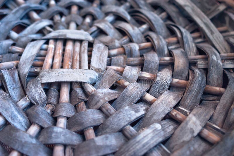 Empty Gray Wicker Basket Base. Circular Pattern. Craftsmanship Concept ...