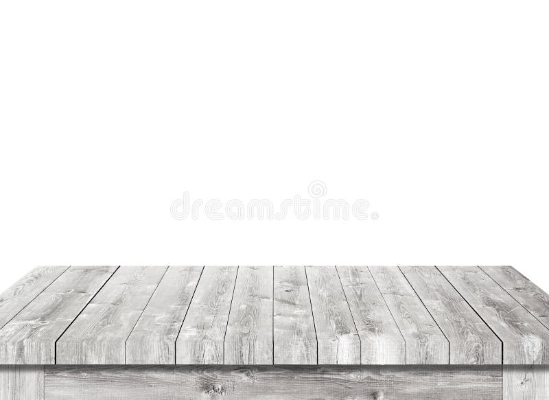 Empty Gray Wooden Table on White Background Stock Image - Image of ...