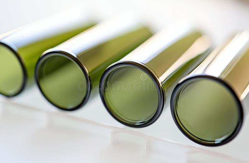 Empty Green Beer Bottles are Shown in Closeup on a White Background ...