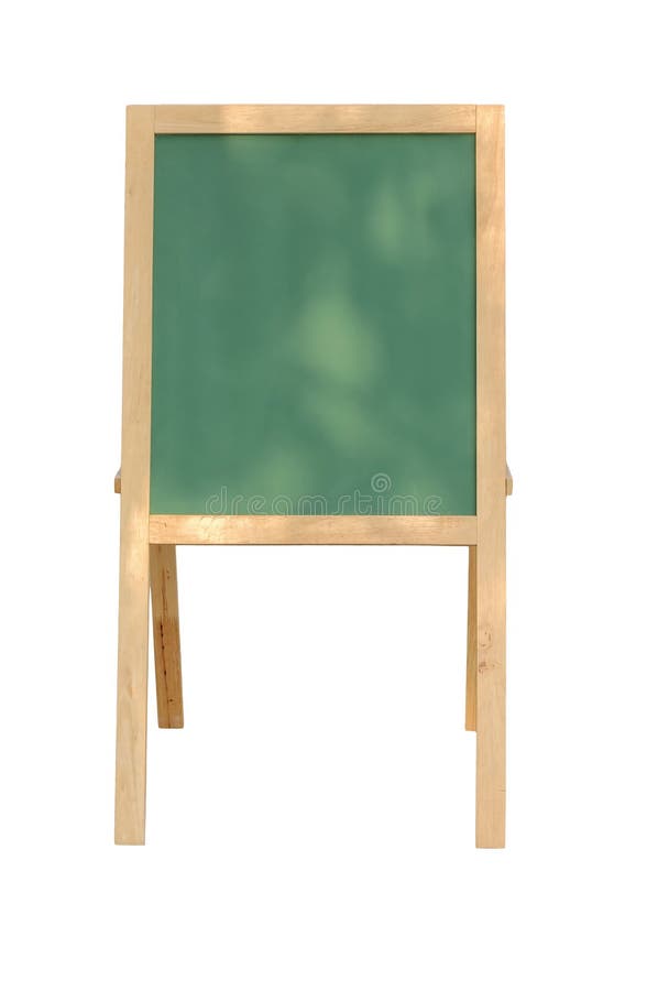 Empty Green Board with Wooden Frame on White Background. Stock Photo ...