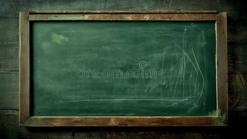 Empty Green Chalkboard with Wooden Frame. Classroom or Educational ...