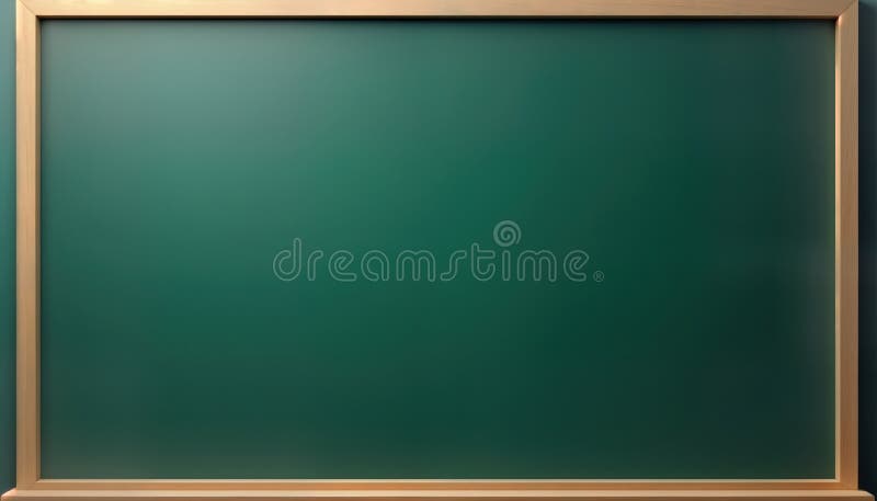 Empty Green Chalkboard with Wooden Frame. Classroom Setting. Education ...