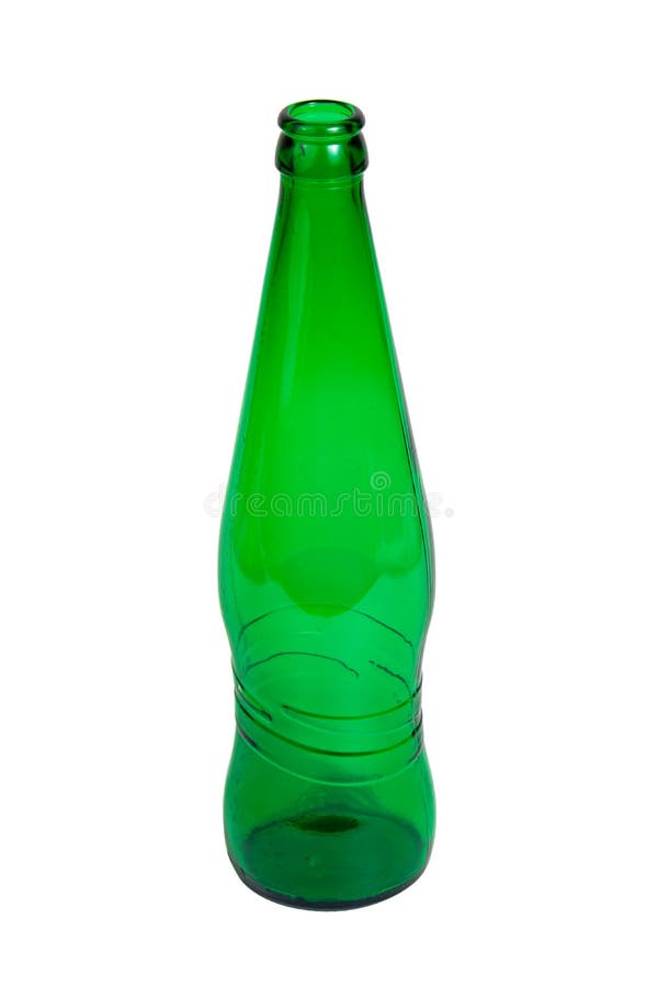 Empty Green Glass Bottle of Beer or Lemonade Isolated on the White ...