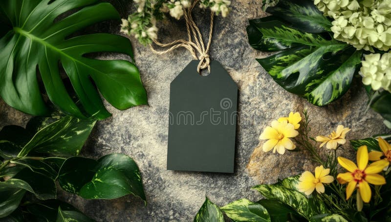 An Empty Green Price Tag on a Light Backdrop, Suitable for Branding ...