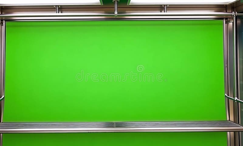 Empty Green Screen Advertisement in a Modern Subway Car Stock Footage ...