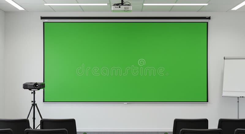 Green Screen Presentation Room Stock Illustration - Illustration of ...