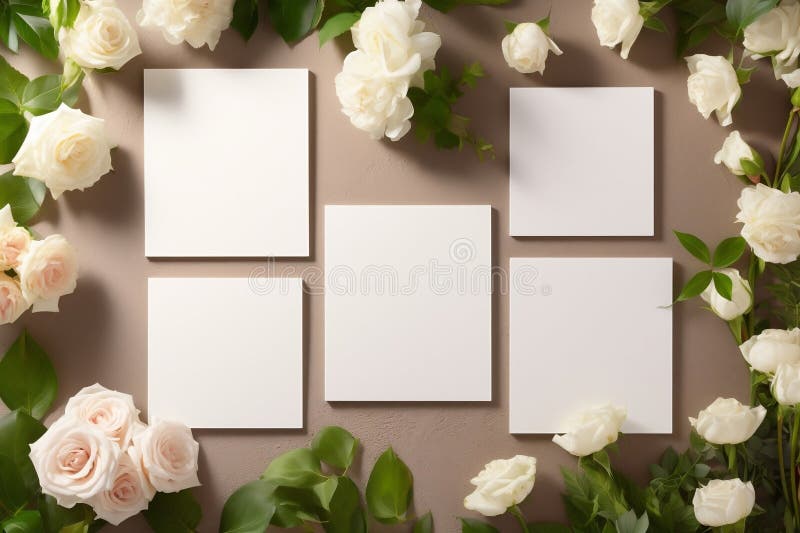 Empty Greeting Card Mockup Amidst a Lush Garden, Generative Ai Stock ...