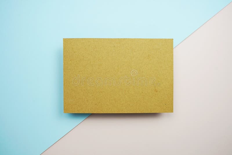 Empty Greeting Card Mockup, Horizontal Invitation Template on Blue and ...