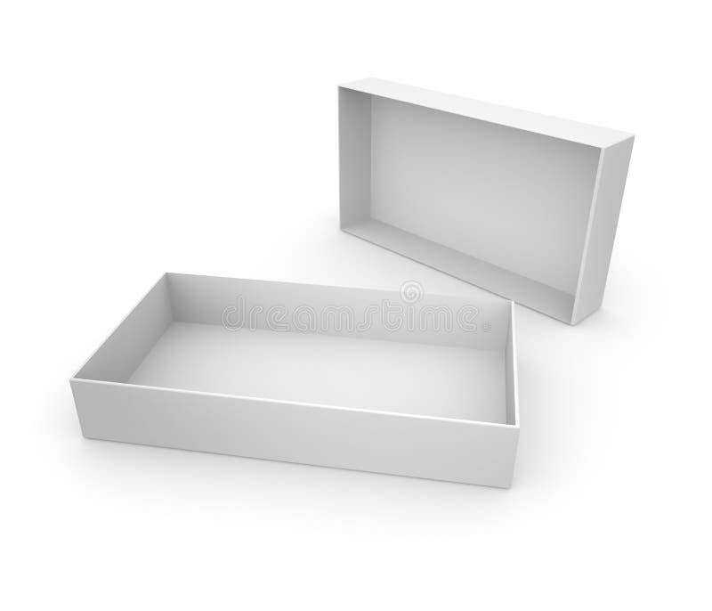 Empty Grey Cardboard Box for Your Design. White Isolated Background ...