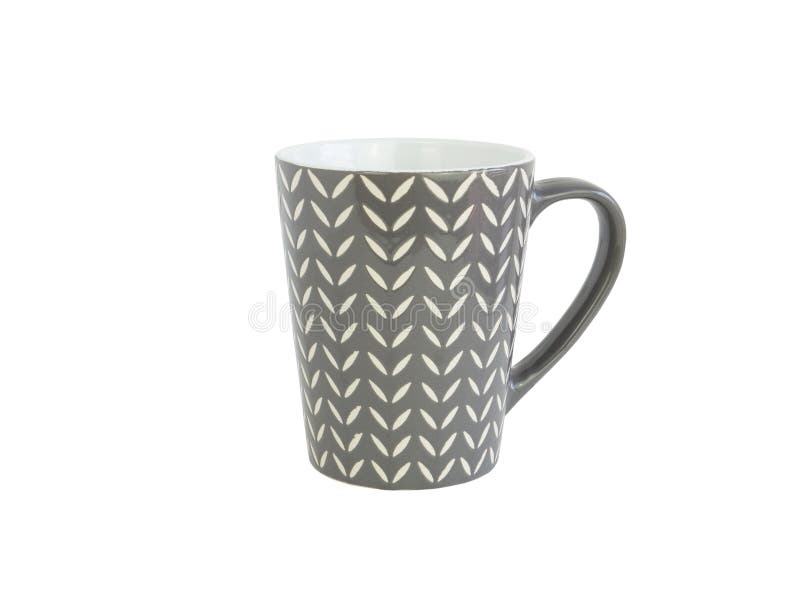 Empty Grey Ceramic Mug with Pattern Isolated Stock Image - Image of ...