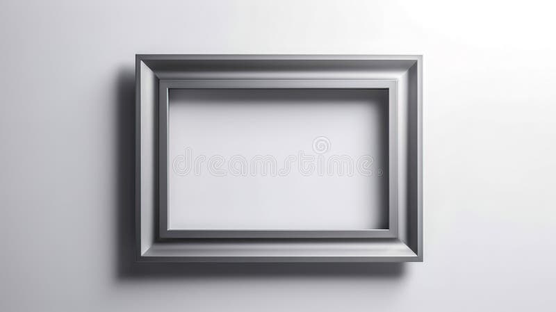 Empty Grey Frame on a White Background, Top View. Stock Illustration ...