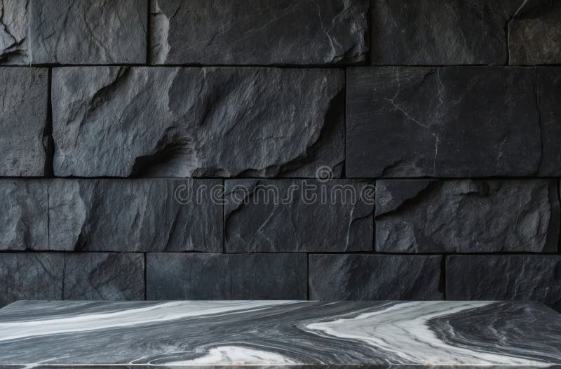 Empty Grey Marble Tabletop. Dark Cement Background. Stone Texture ...