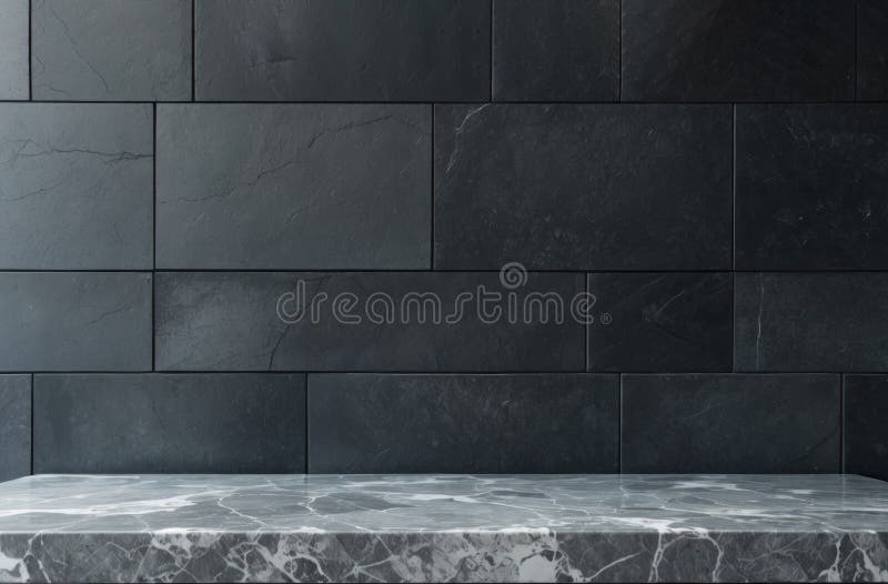 Empty Grey Marble Tabletop. Dark Cement Background. Stone Texture ...