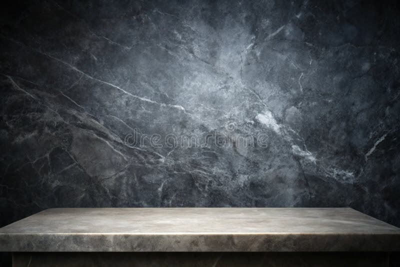 Empty Grey Marble Tabletop with Dark Cement Stone Background Stock ...