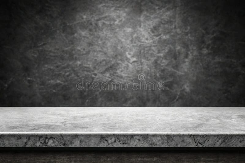 Empty Grey Marble Tabletop with Dark Cement Stone Background Stock ...