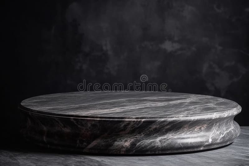 Empty Grey Marble Tabletop with Dark Stone Background for Product ...