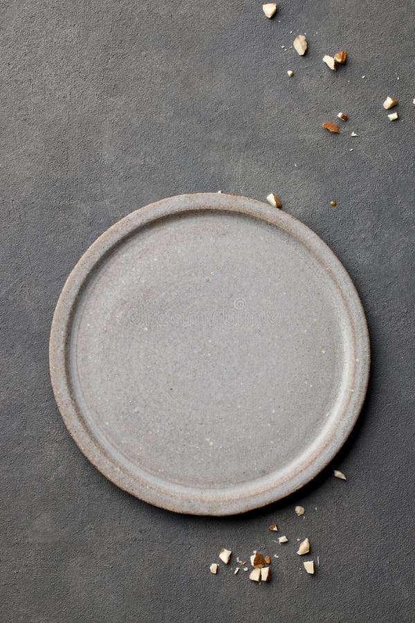 Empty grey plate stock image. Image of menu, dinner - 266444515