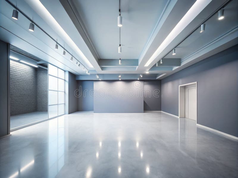 Empty Grey Studio Room 3D Architectural Showcase Background for Product ...